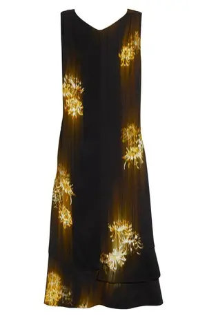 Proenza Schouler Rhetta Asymmetric Midi Dress - Black Multi