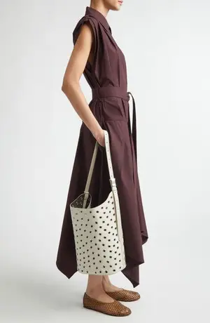 Proenza Schouler Brant Grommet Leather Bucket Bag - Ecru