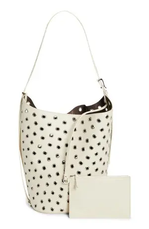Proenza Schouler Brant Grommet Leather Bucket Bag - Ecru