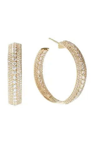 Lana Jewelry 14k Gold Diamond Hoop Earrings - Yellow Gold