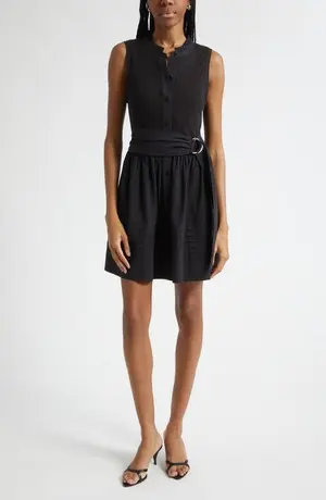 Ramy Brook Orla Belted Sleeveless Mini Dress - Black
