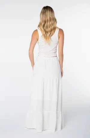 Roxy Tiered Cotton Maxi Skirt