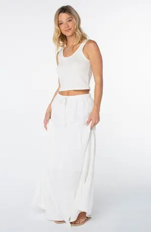 Roxy Tiered Cotton Maxi Skirt