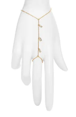 SET & STONES Cubic Zirconia Hand Chain - Gold
