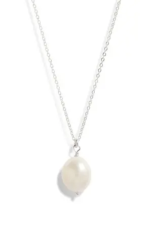 SET & STONES Adelle Pearl Pendant Necklace - Silver