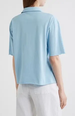 Frank & Eileen Patty Popover Cotton Top - Dive Blue