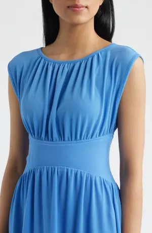 Anne Klein Shirred Empire-waist Midi Dress - Seaport