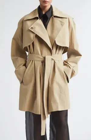 GIA STUDIOS Split Trench Coat With Removable Sleeves