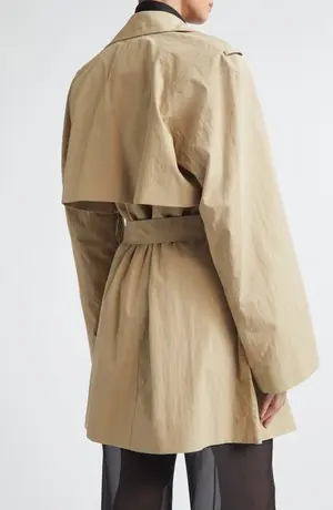 GIA STUDIOS Split Trench Coat With Removable Sleeves