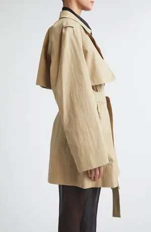 GIA STUDIOS Split Trench Coat With Removable Sleeves
