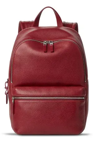 Shinola Leather Backpack - Ruby