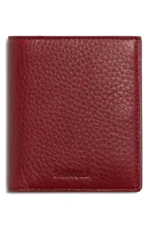 Shinola Leather Bifold Wallet Ruby