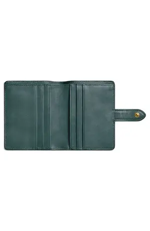Shinola Small Leather Bifold Snap Wallet - Emerald