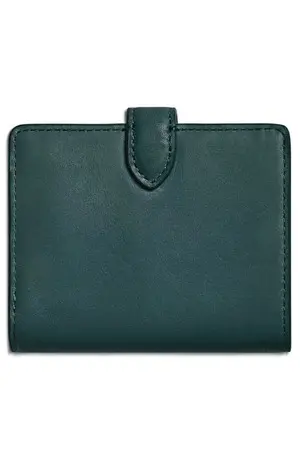 Shinola Small Leather Bifold Snap Wallet - Emerald