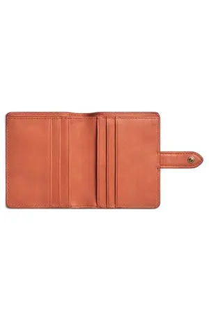 Shinola Small Leather Bifold Snap Wallet - Rust