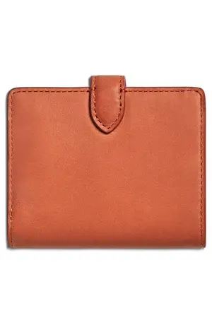 Shinola Small Leather Bifold Snap Wallet - Rust