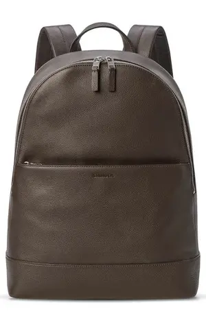 Shinola Canfield Pebble Leather Backpack Espresso