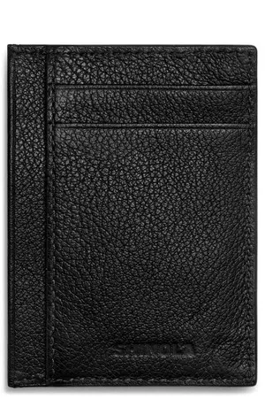 Shinola Canfield Essential Id Pebble Leather Card Holder - Black