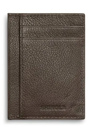 Shinola Canfield Essential Id Pebble Leather Card Holder - Espresso
