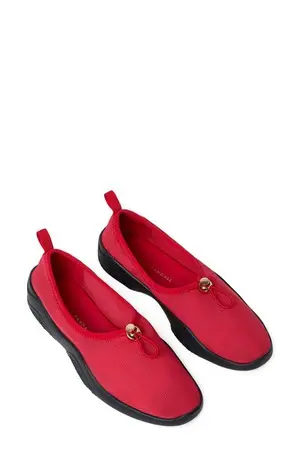 LOEFFLER RANDALL Raina Stretch Knit Flat - Red/black
