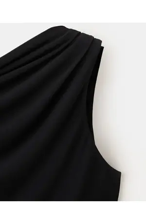 Mango Ruched One-shoulder Midi Dress
