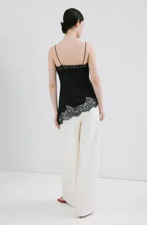 Mango Tinta Lace Camisole - Black