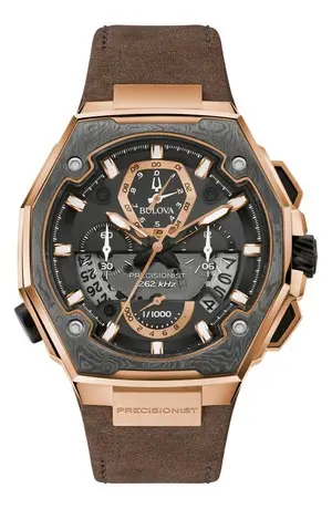 Bulova Series X Special Edition Leather Strap Watch - Black/brown