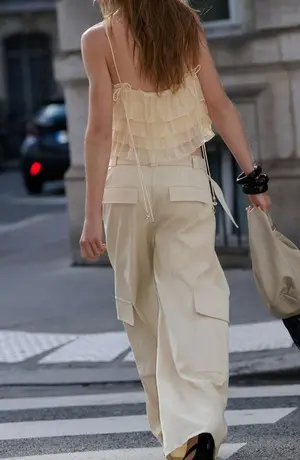 Mango Layered Ruffle Crop Camisole