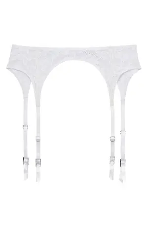 FLEUR DU MAL Le Stretch Lace Garter Belt - Ivory