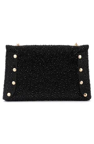 OLGA BERG Hattie Crystal Shoulder Bag - Black