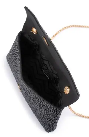 OLGA BERG Hattie Crystal Shoulder Bag - Black