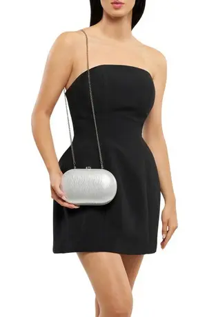 OLGA BERG Izza Oval Frame Clutch - Silver