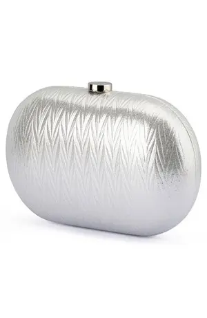 OLGA BERG Izza Oval Frame Clutch - Silver