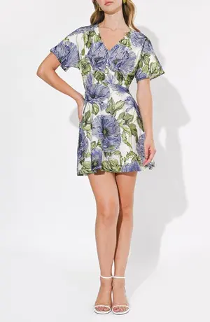 Adelyn Rae Cynthia Floral Embroidery Minidress