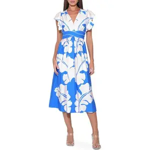 Adelyn Rae Avery Botanical Print Midi Dress