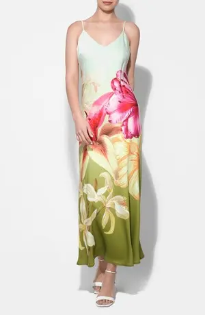 Adelyn Rae Cecilia Gradient Floral Print Slipdress