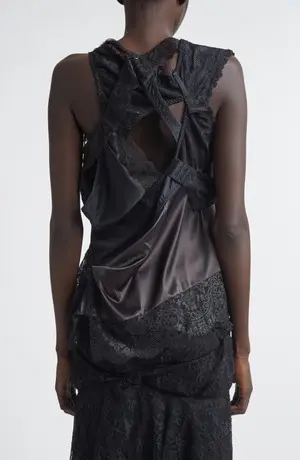 Junya Watanabe Mixed Lace Asymmetric Top
