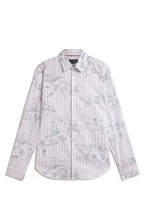 Ted Baker London Cipher Long Sleeve Regular Fit Button-up Shirt - Light-blue