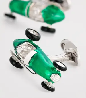 DEAKIN & FRANCIS Sterling Silver Racing Car Cufflinks