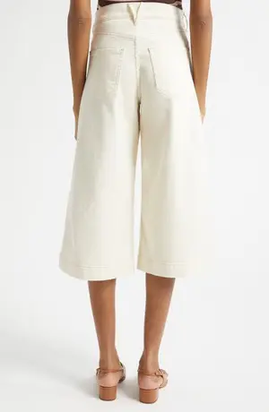 Veronica Beard Marlowe High-waist Culotte Jeans - Ecru