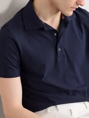 Paul Smith Striped Cotton-jersey Polo Shirt