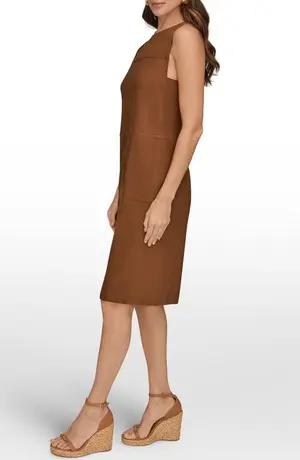 Donna Karan New York Linen Blend Shift Dress