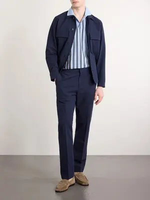 Paul Smith Striped Knitted Cotton Polo Shirt