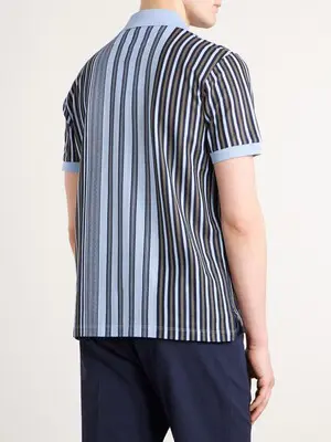 Paul Smith Striped Knitted Cotton Polo Shirt