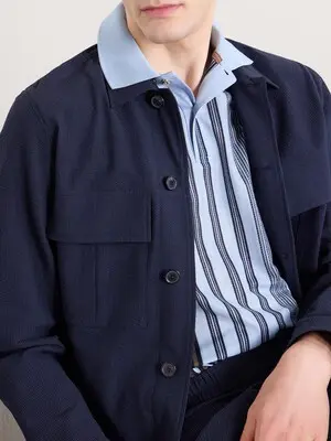 Paul Smith Striped Knitted Cotton Polo Shirt