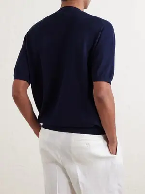 Ralph Lauren Purple Label Textured Silk-blend T-shirt