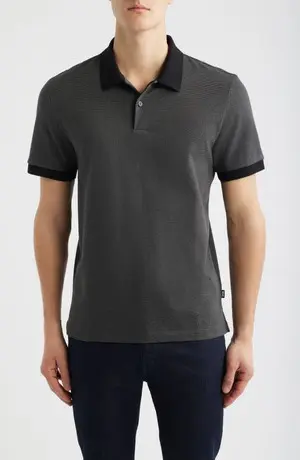 BOSS Parlay Cotton Piqué Polo - Black