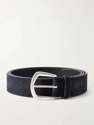Officine Creative 3.5cm Suede Belt Navy