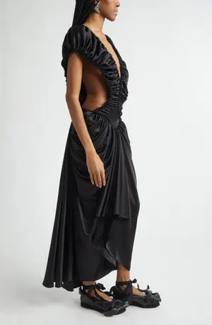 Collina Strada Diamond Satin & Lace Slipdress