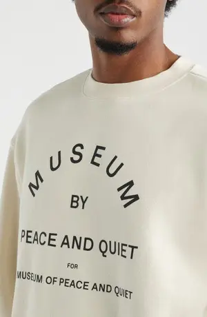MUSEUM OF PEACE & QUIET Logo Cotton Sweatshirt - Bone